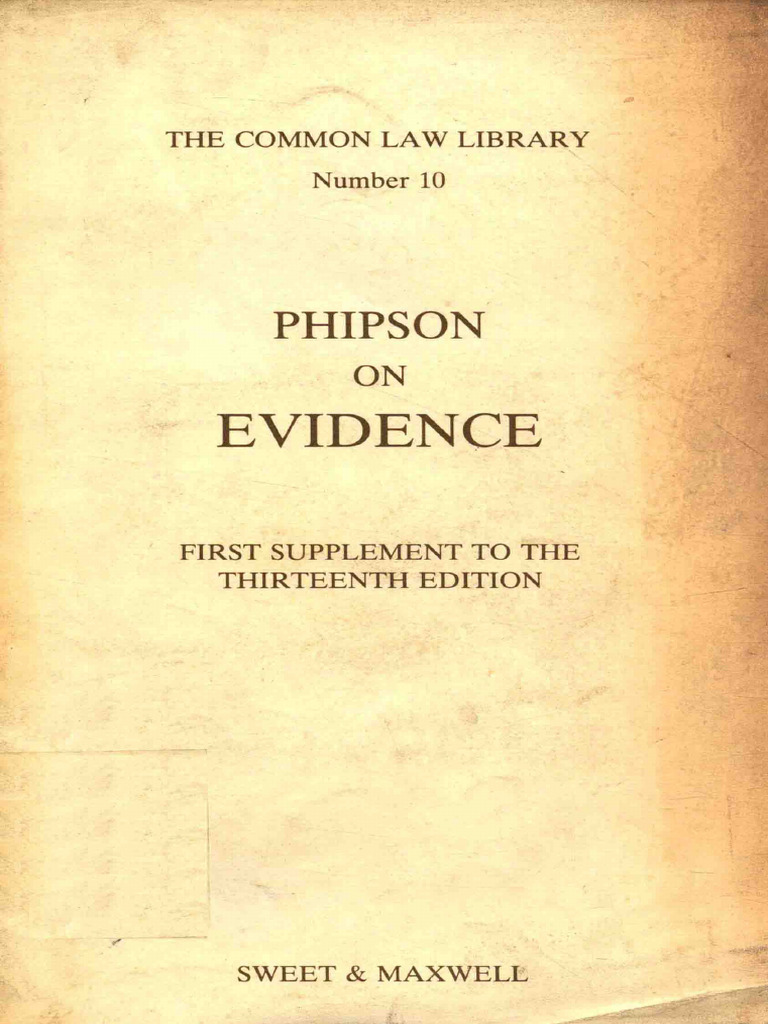 Phipson on Evidence Overview | PDF