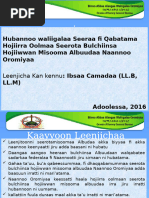 Dambii Ittin Bulmaata Waldaa | PDF