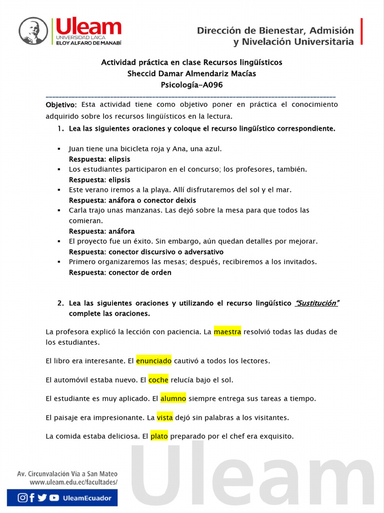 Trabajo en Clase Comprension Lec | PDF