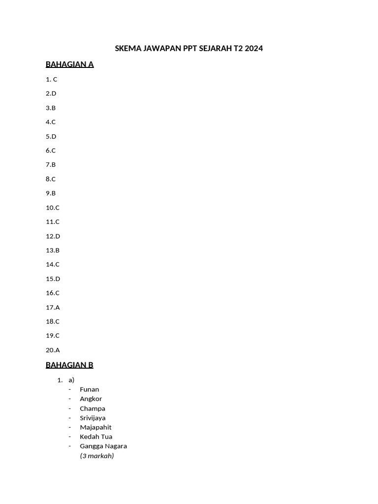 Skema Jawapan PPT Sej t2 2024 | PDF