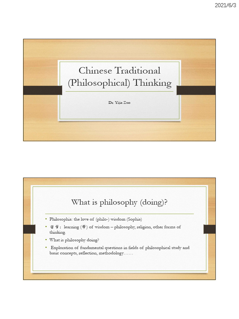 Lecture 10 Traditional Chinese Thinking | PDF | Chinese Philosophy ...