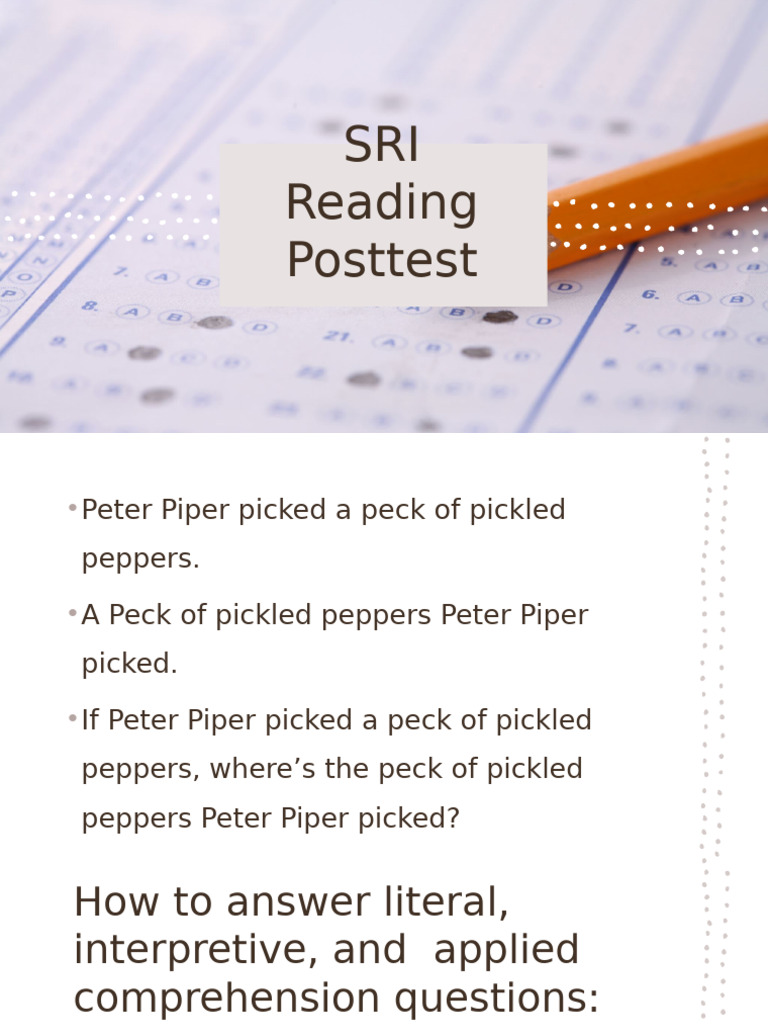 SRI Reading Posttest 2 Lecture | PDF | Electric Chair