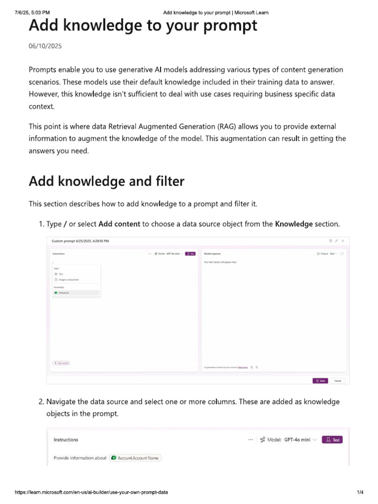 Add Knowledge To Your Prompt | PDF