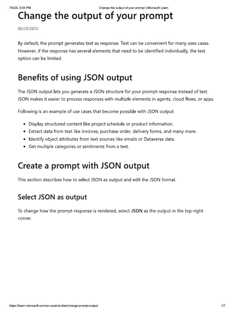 Change The Output of Your Prompt | PDF