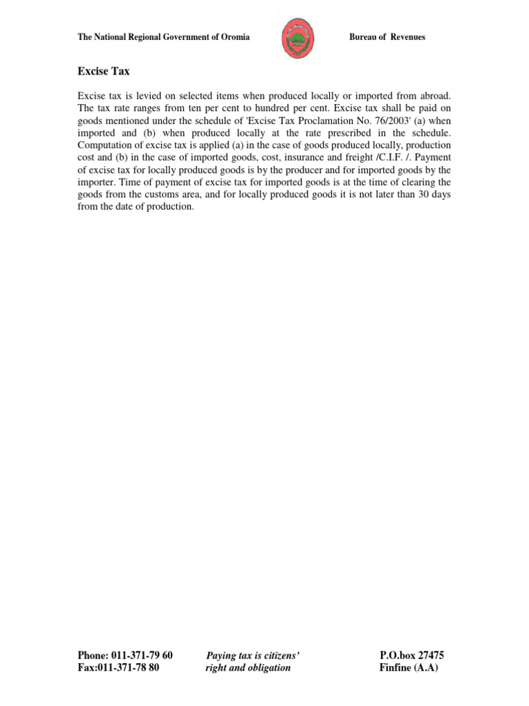 Excise Tax | PDF