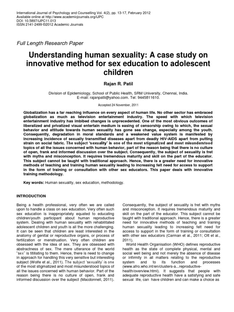Sex Education By Dr Rajan R Patil Pdf Human Sexual Activity Sex Education