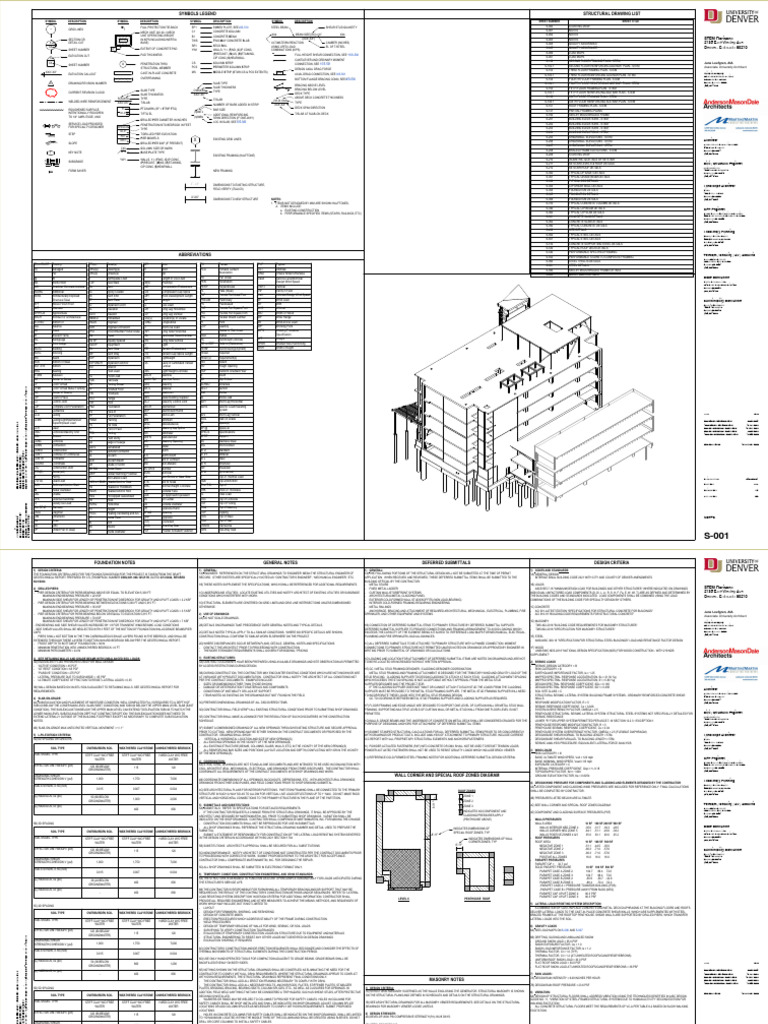 Structural Drawing List Symbols Legend: 2135 East Wesley Ave Denver ...