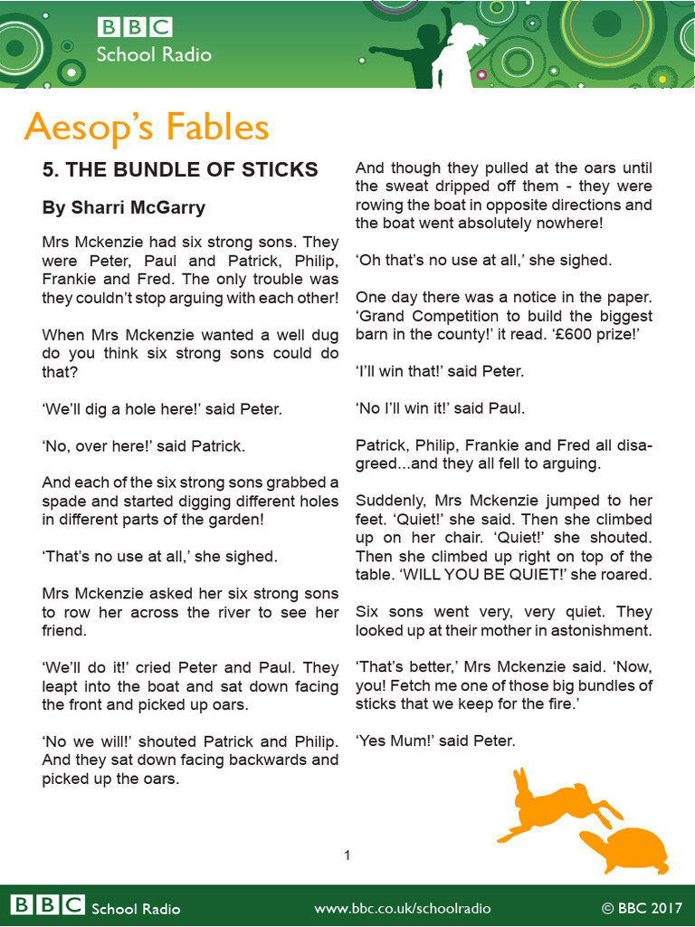 The Bundle of Sticks Fable | PDF