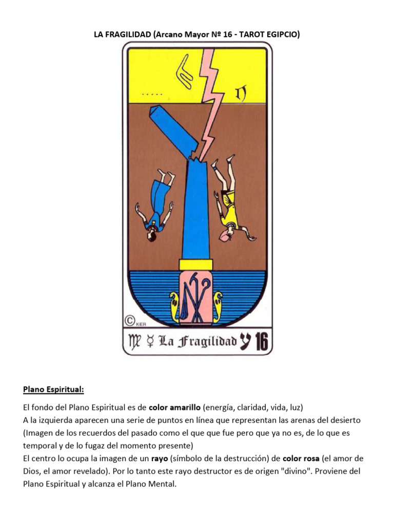 Arcano 16 - La Fragilidad - Tarot Egipcio - Con Inversion | PDF ...