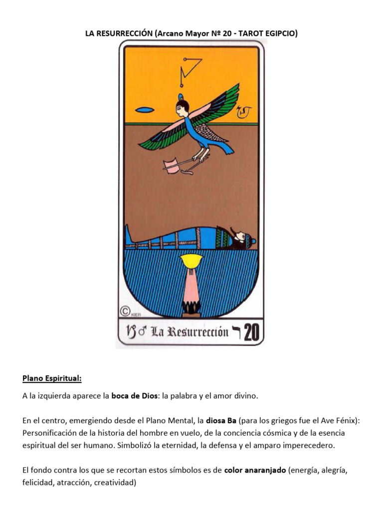 La Resurrección en el Tarot Egipcio | PDF | Resurrección | Amor
