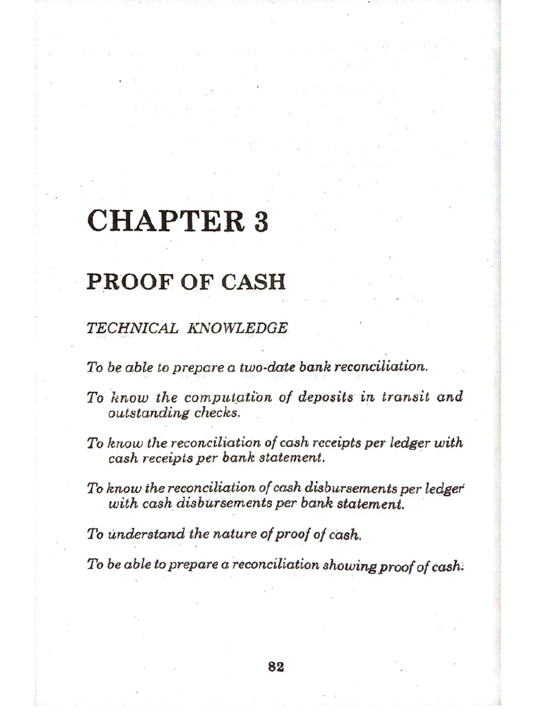 Chapter 3 Proof of Cash | PDF