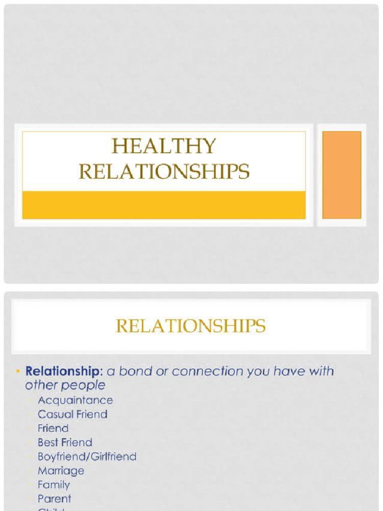 Healthy Relationship | PDF