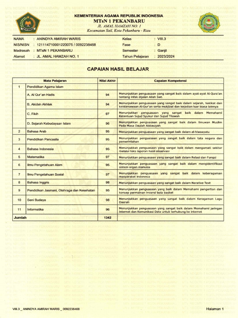 Kelas 8 (Ganjil | PDF