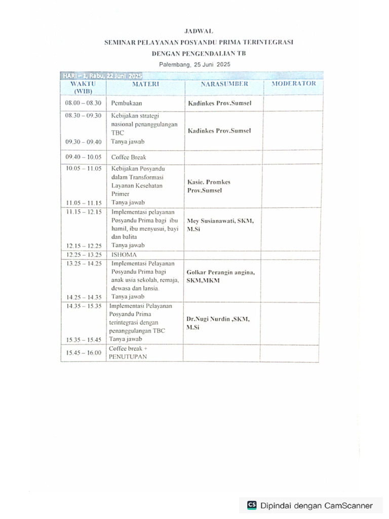 Jadwal Seminar | PDF