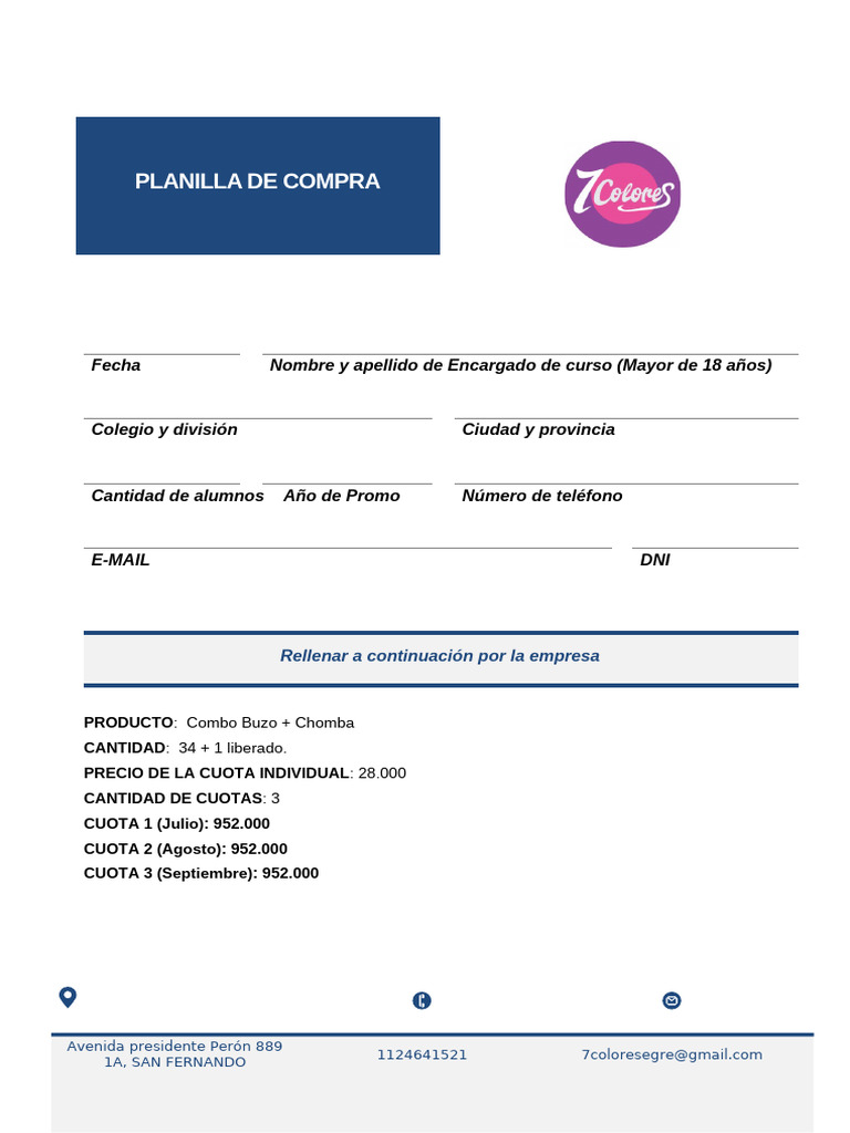 PLANILLA DE COMPRA 75 Dias Habiles-1 | PDF
