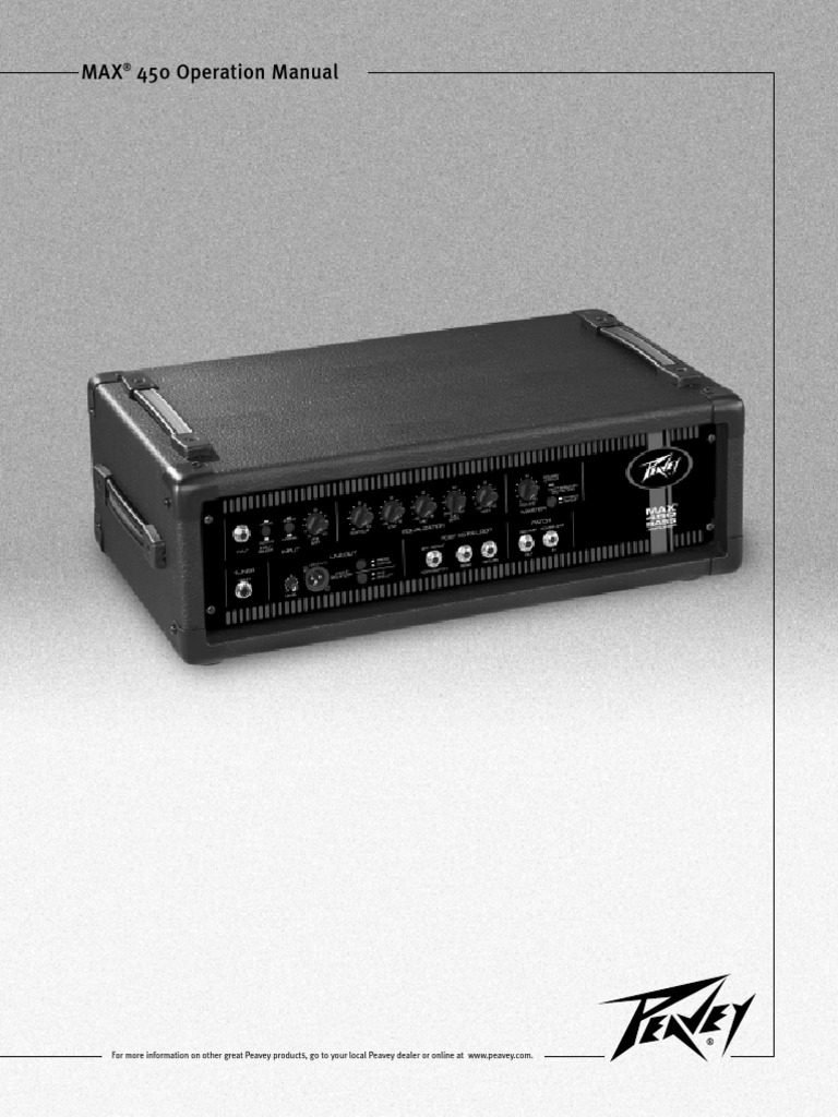 Peavey Max 450 Manuel Utilisateur en Es FR de 28340 | PDF | Noise ...