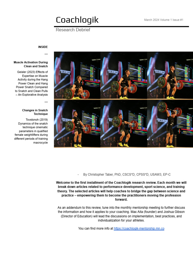 Coachlogik Research Debrief | PDF | Electromyography | Skeletal Muscle