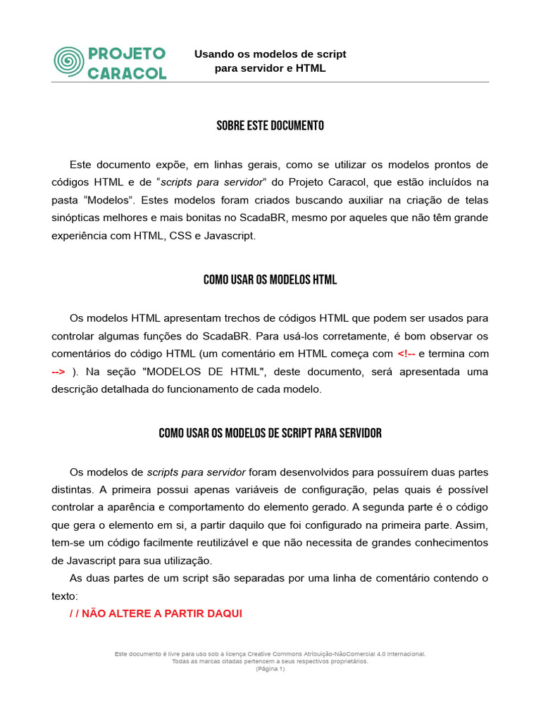 Modelos HTML e Scripts para ScadaBR | PDF | Html | Script Java