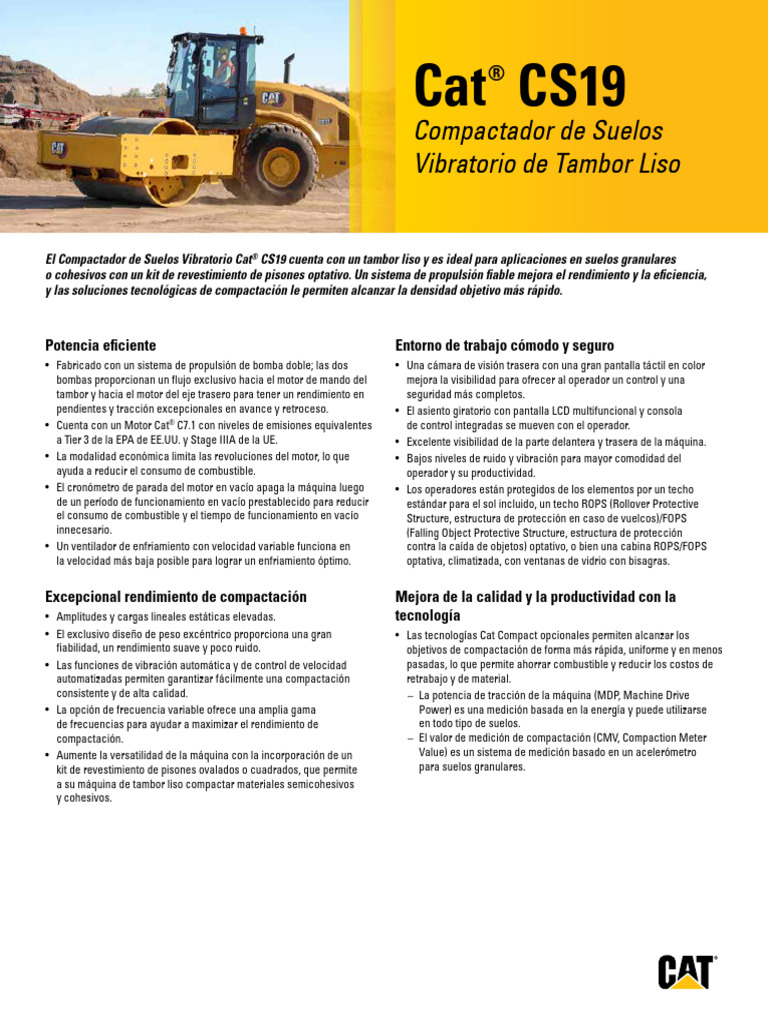 Compactador Vibratorio Cat® CS19 | PDF | Motores | Biodiésel