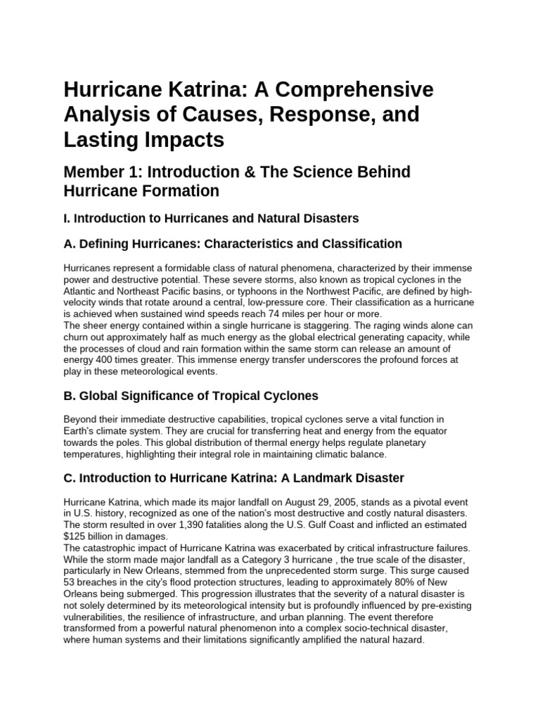 Hurricane Katrina - A Comprehensive Analysis of Cau... | PDF | Tropical ...