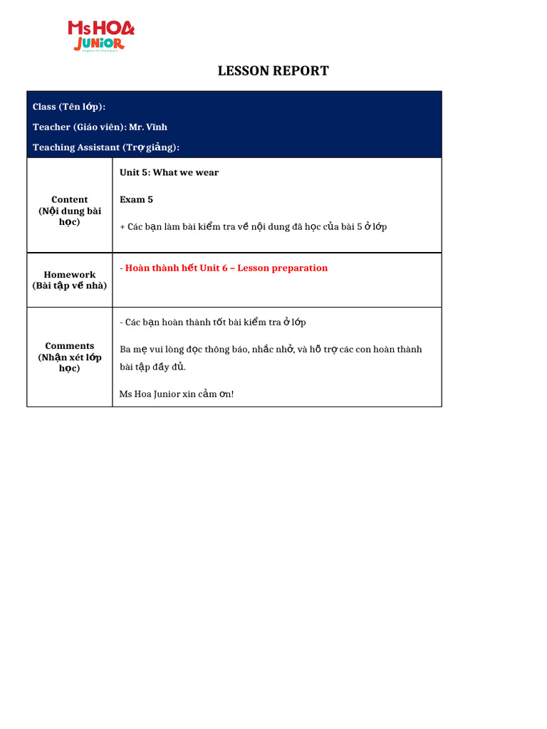 Lesson Report - U9 - l1 - Newbie | PDF