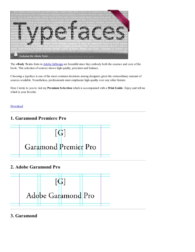 Best Fonts for InDesign Selection | PDF | Computers