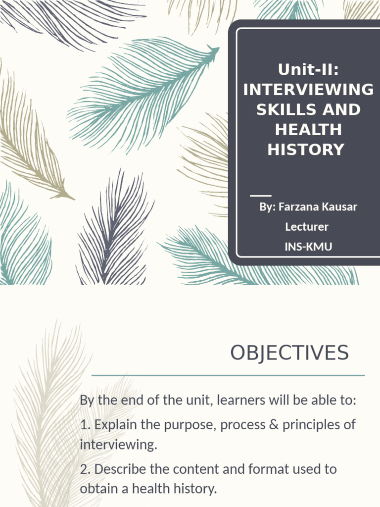 Importance of Interviewing Skills in Nursing | PDF | Physical ...