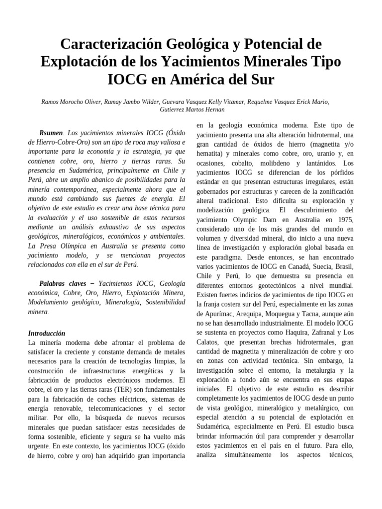 Papper - Yacimiento de Minerales | PDF | Minería | Cobre