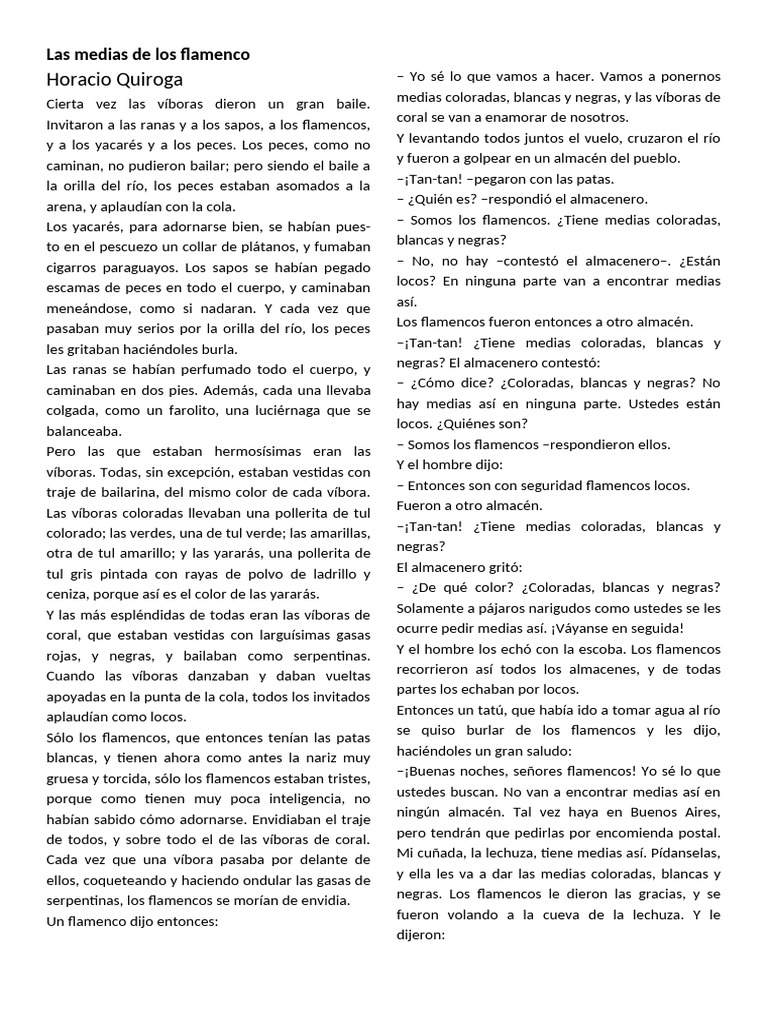 Las Medias de Los Flamencos para Fot | PDF