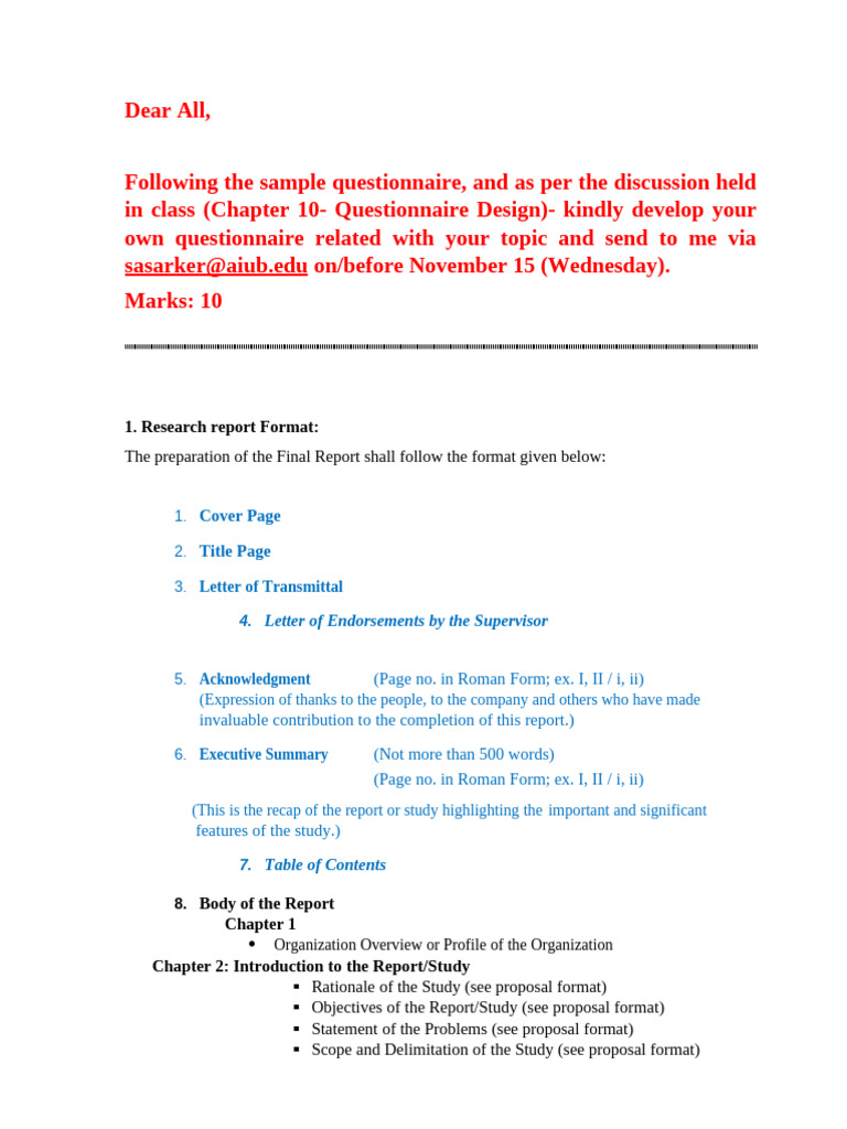 1 Final MR Final Report Structure and Sample Questionnaire 202123 1 ...