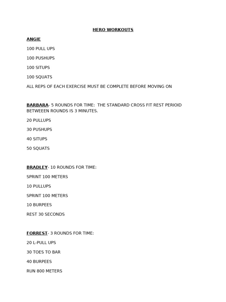 Hero Workouts | PDF