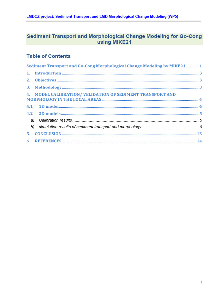 WP5 Report Local Sediment Go Cong MIKE Final | PDF | Coast | Wound