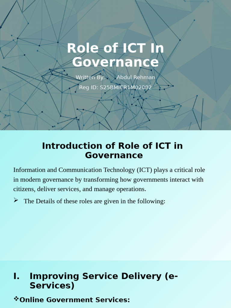 Role of ICT in Governance | PDF | Computer Security | Security