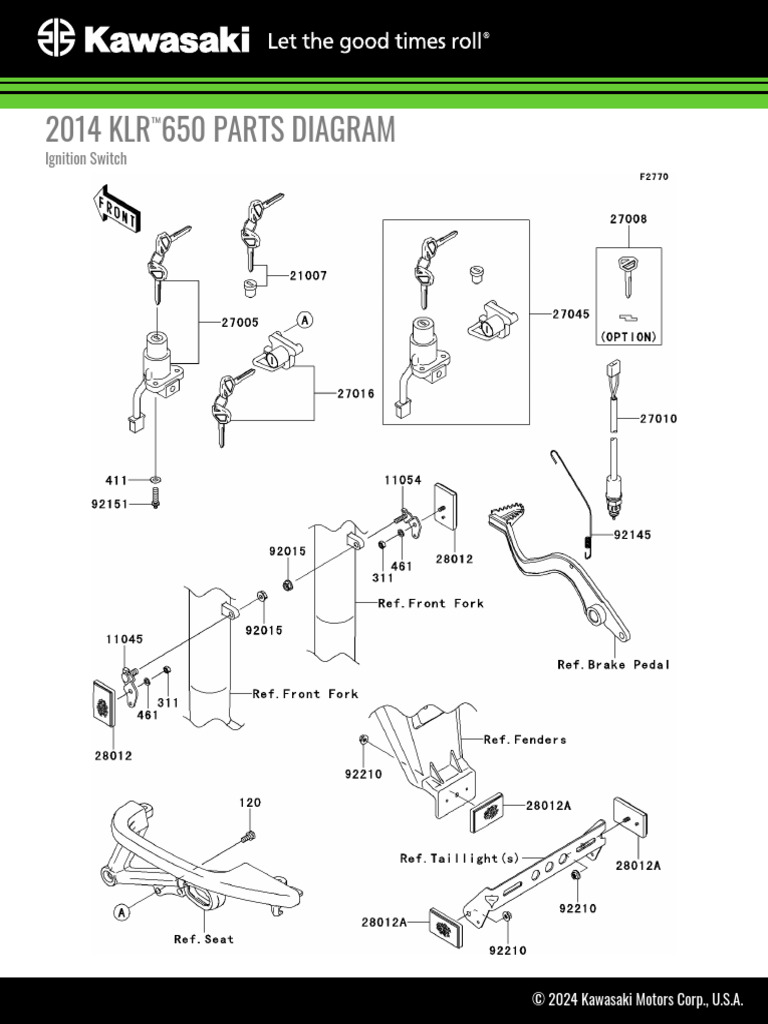 2014 KLR™650 Ignition Switch | PDF