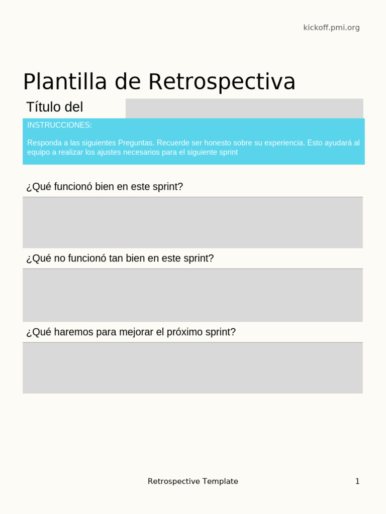 Plantilla de Retrospectiva Scrum | PDF