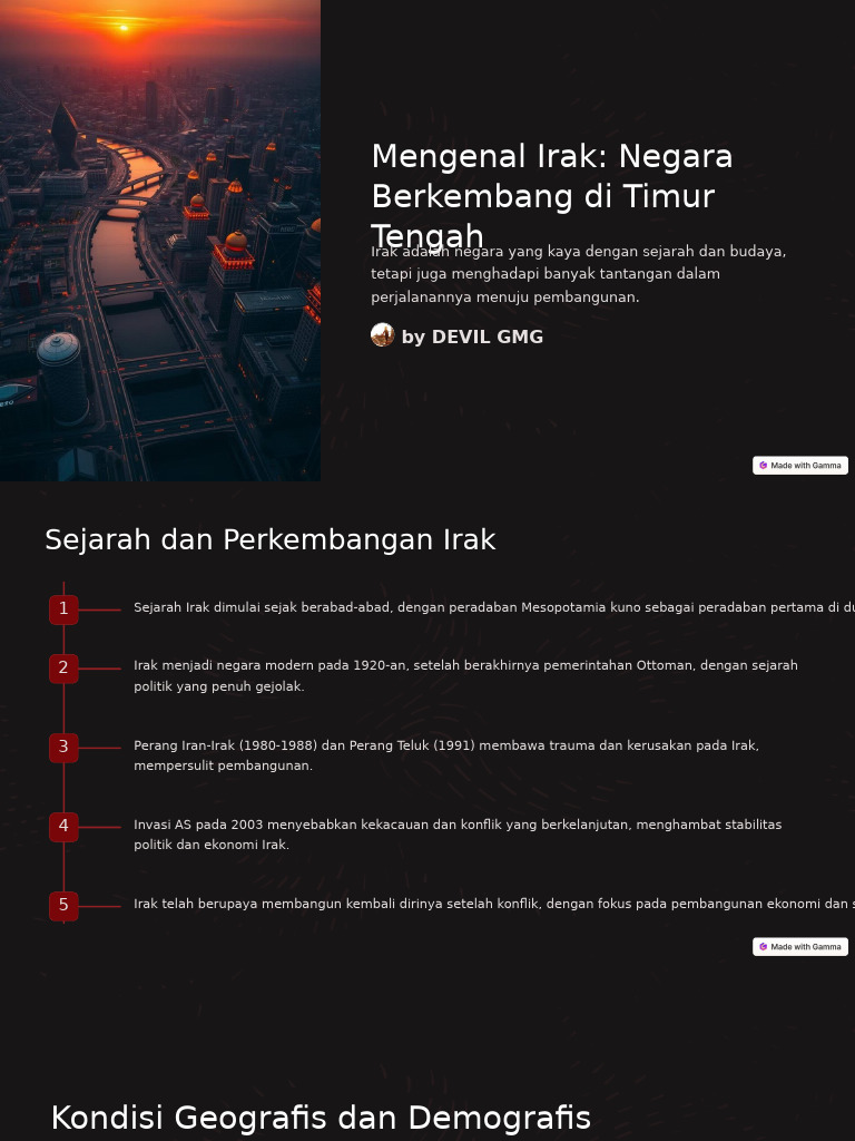 Mengenal Irak Negara Berkembang Di Timur Tengah | PDF