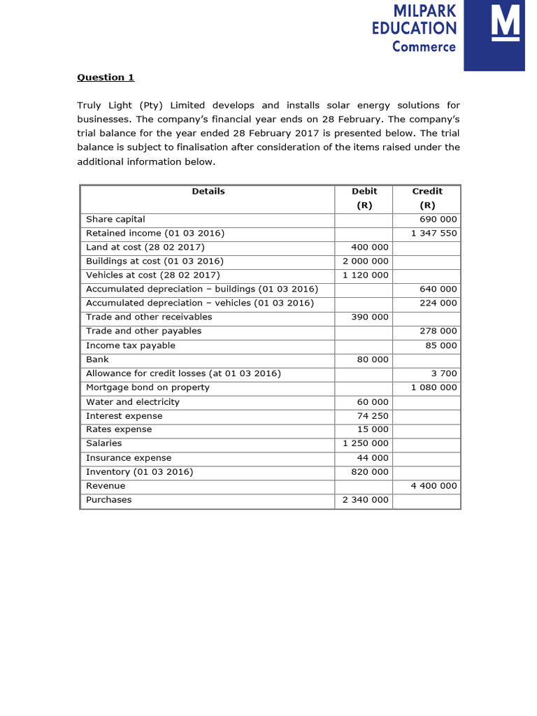 Topic 3 Practice Question | PDF | Expense | Depreciation