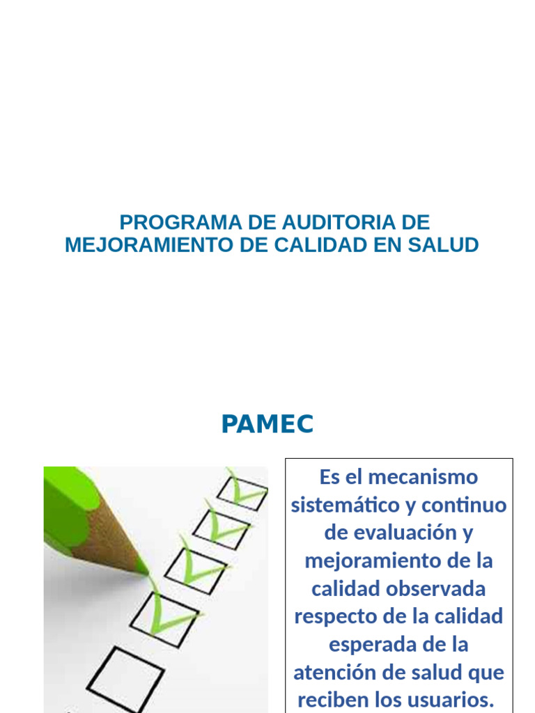 Presentación PAMEC | PDF