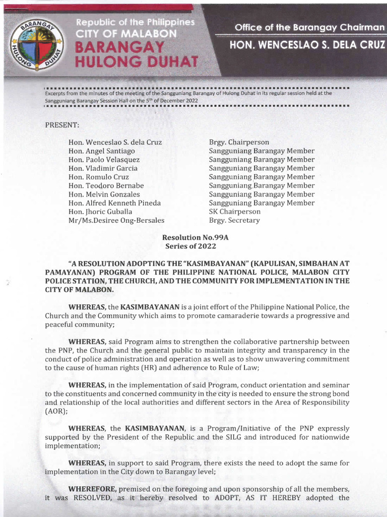 Reso Kasimbayanan | PDF
