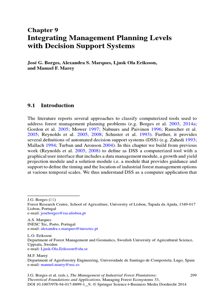 The Management of Industrial Forest Plantations 2014 | PDF | Decision Support System | System