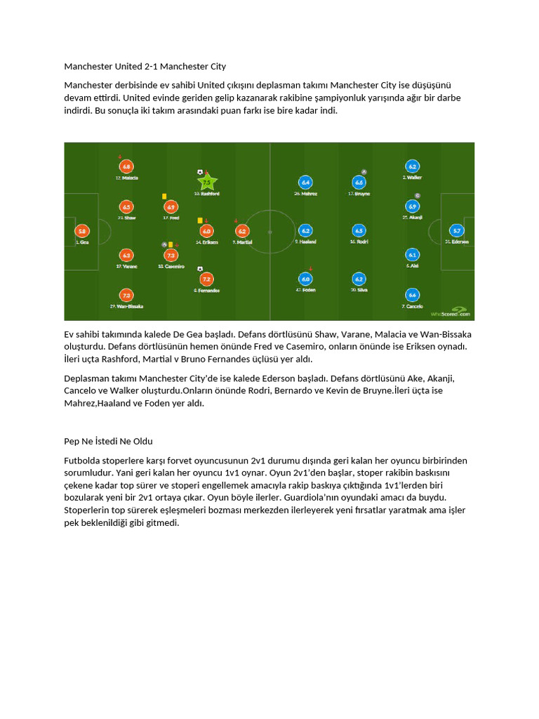 Taktiksel Analiz | PDF