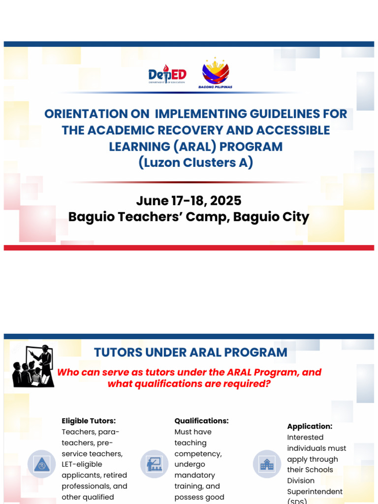 ARAL Orientation Day-2-Sessions v2 | PDF | Monitoring And Evaluation ...