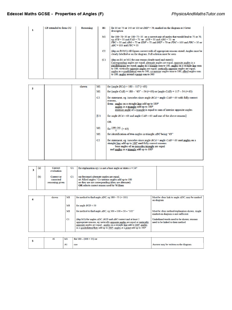 Edexcel GCSE Maths: Angle Properties | PDF