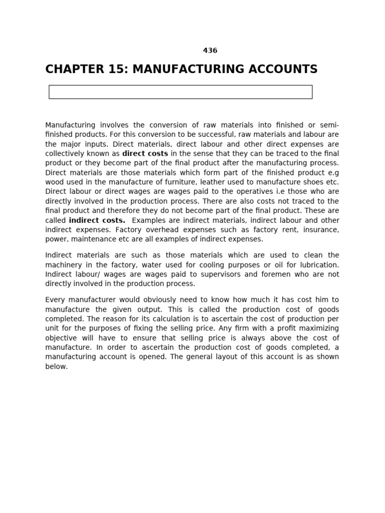 Manufacturing Accounts Explained | PDF | Cost Of Goods Sold | Book Value