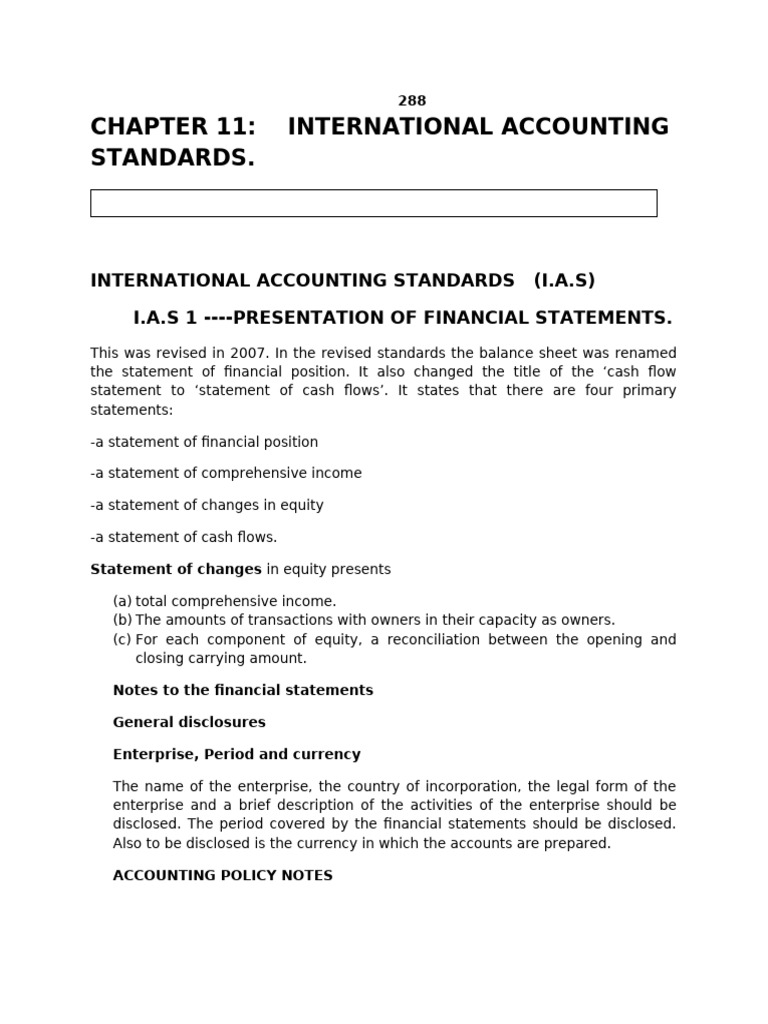 Chapter 11 International Accounting Standards | PDF | Depreciation | Balance Sheet