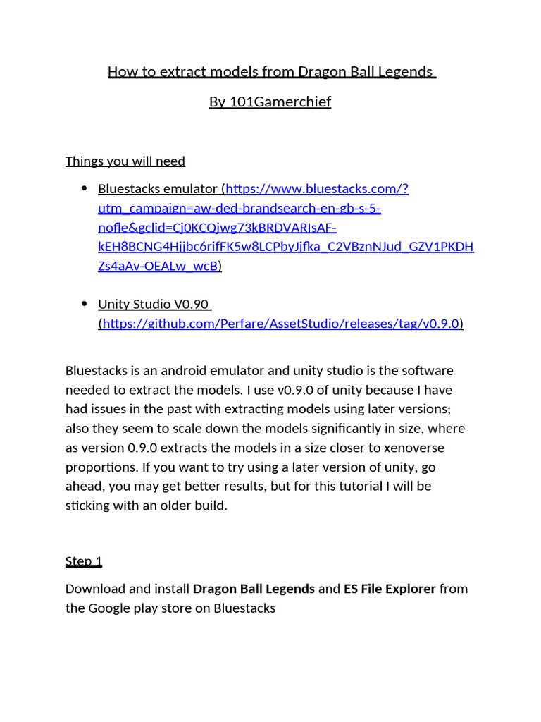 How To Extract Models From Dragon Ball Legends | PDF | Computer File | Utility Software