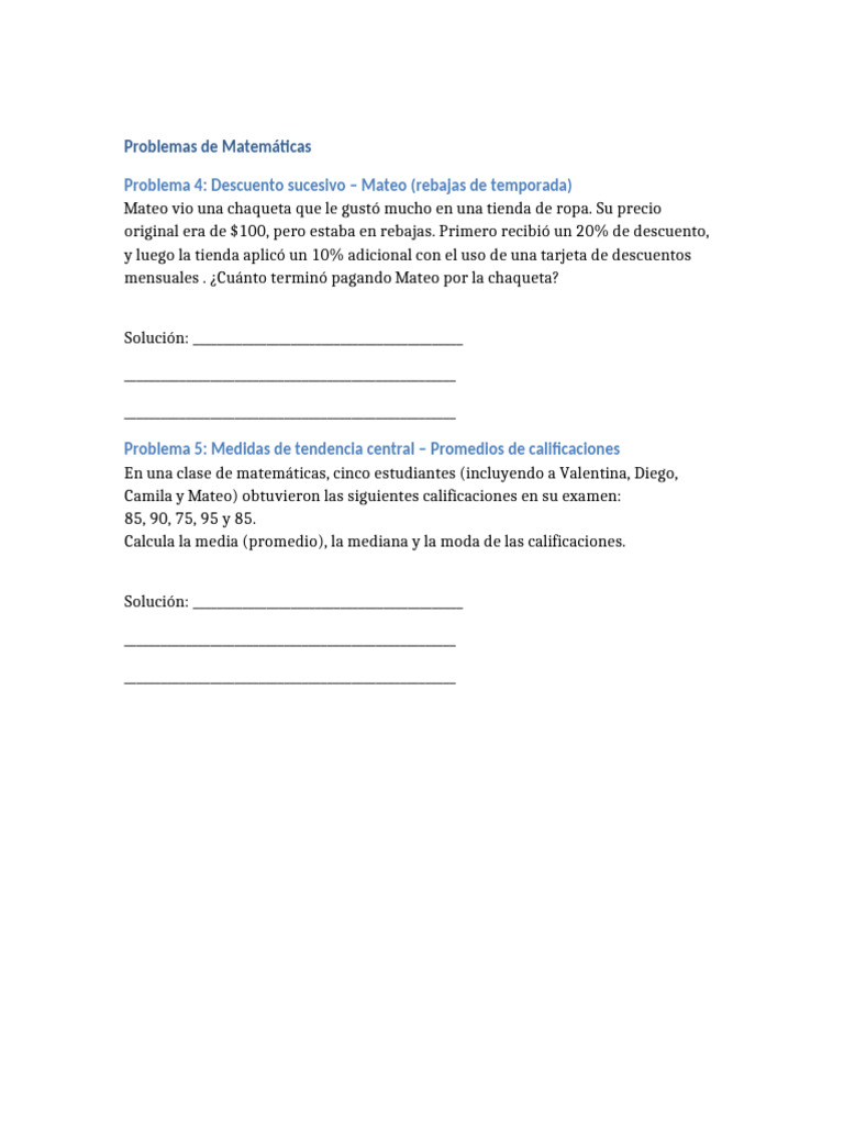 Problemas Matematicas | PDF