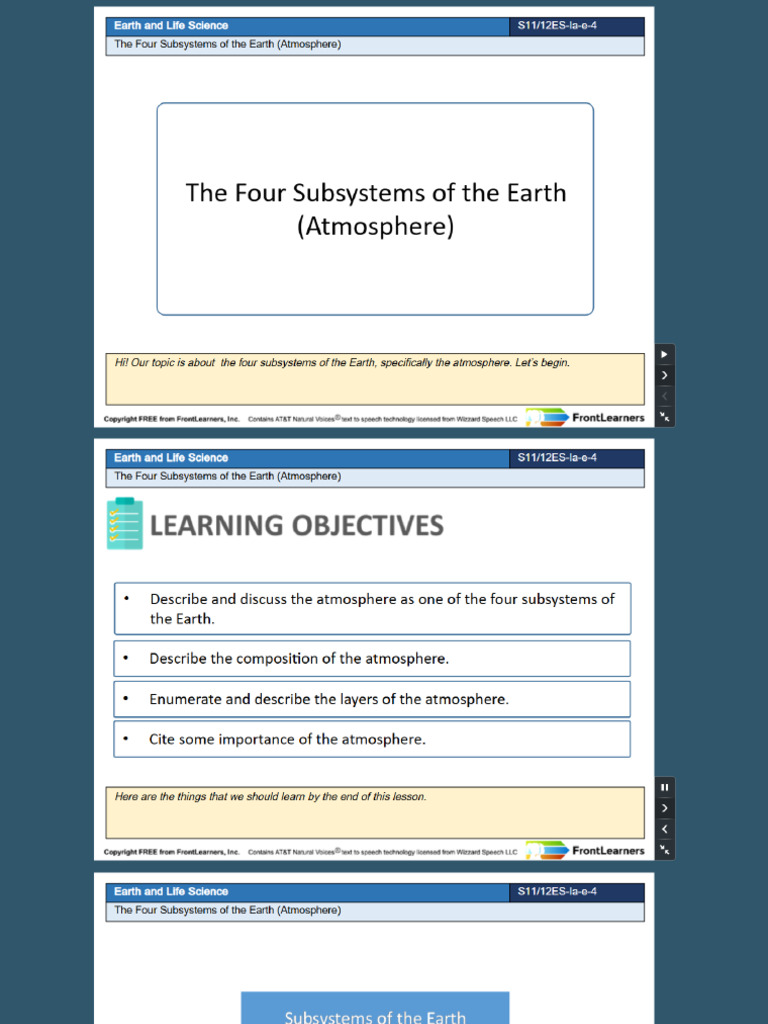Explain That The Earth Consists of Four Subsystems ATMOSPHERE | PDF
