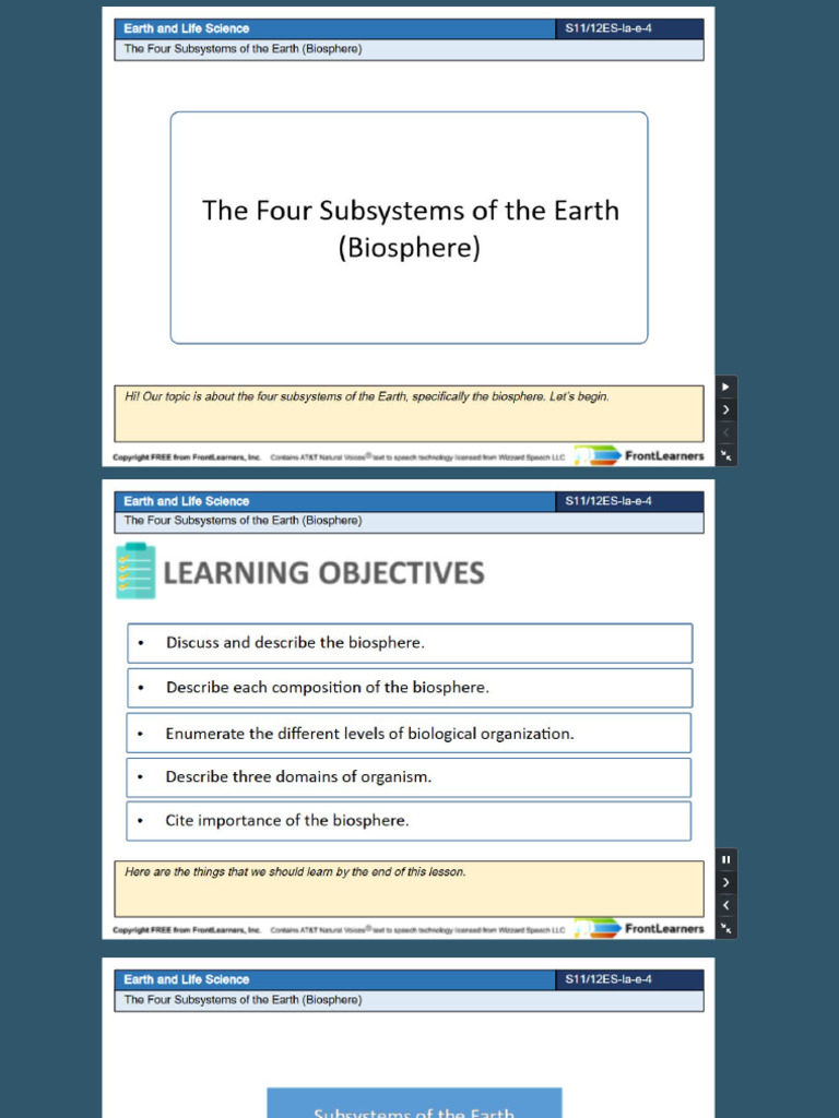 Explain That The Earth Consists of Four Subsystems BIOSPHERE | PDF