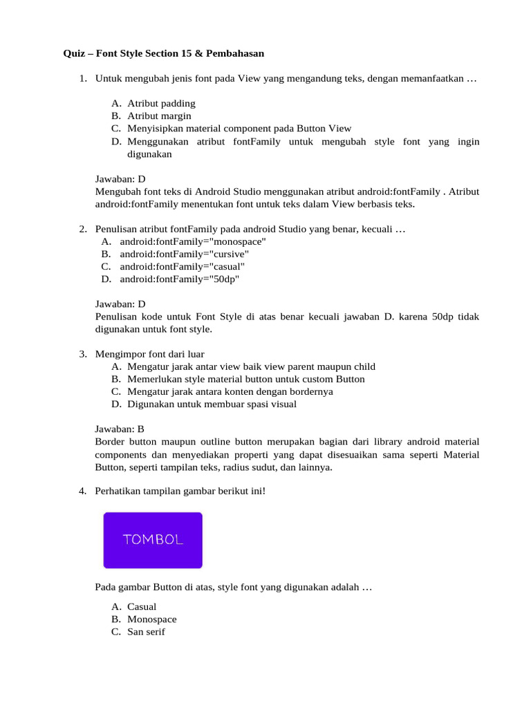 Panduan Mengubah Font di Android Studio | PDF